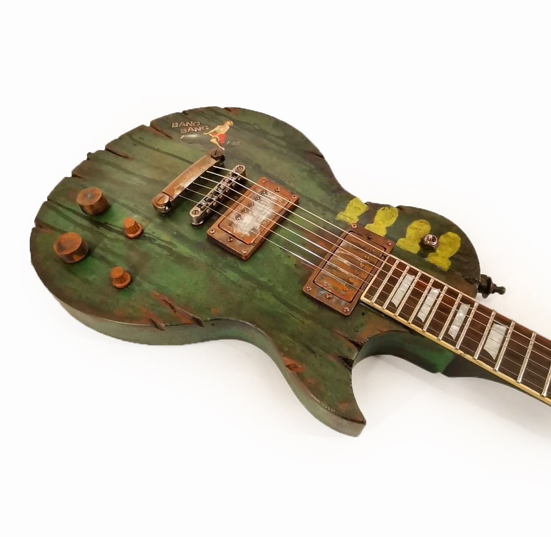 LP-Style RUSTY ARMY GREEN – Dom De Plume – Wasteland Guitars